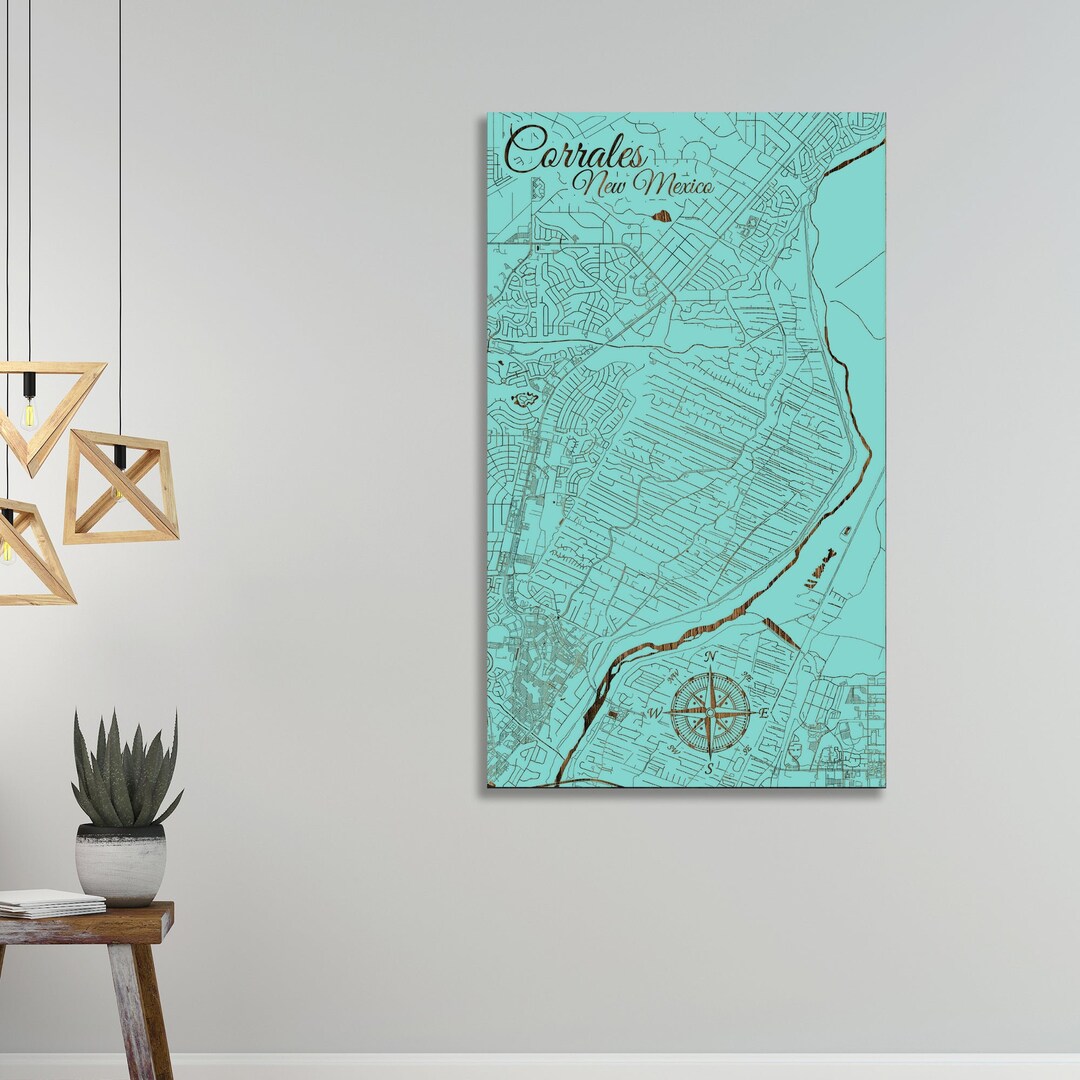 New Mexico: Corrales Street Map| Wood Wall Decor - Etsy