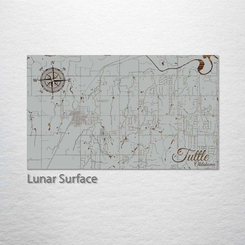 Oklahoma: Tuttle Street Map| Wood Wall Decor - Etsy
