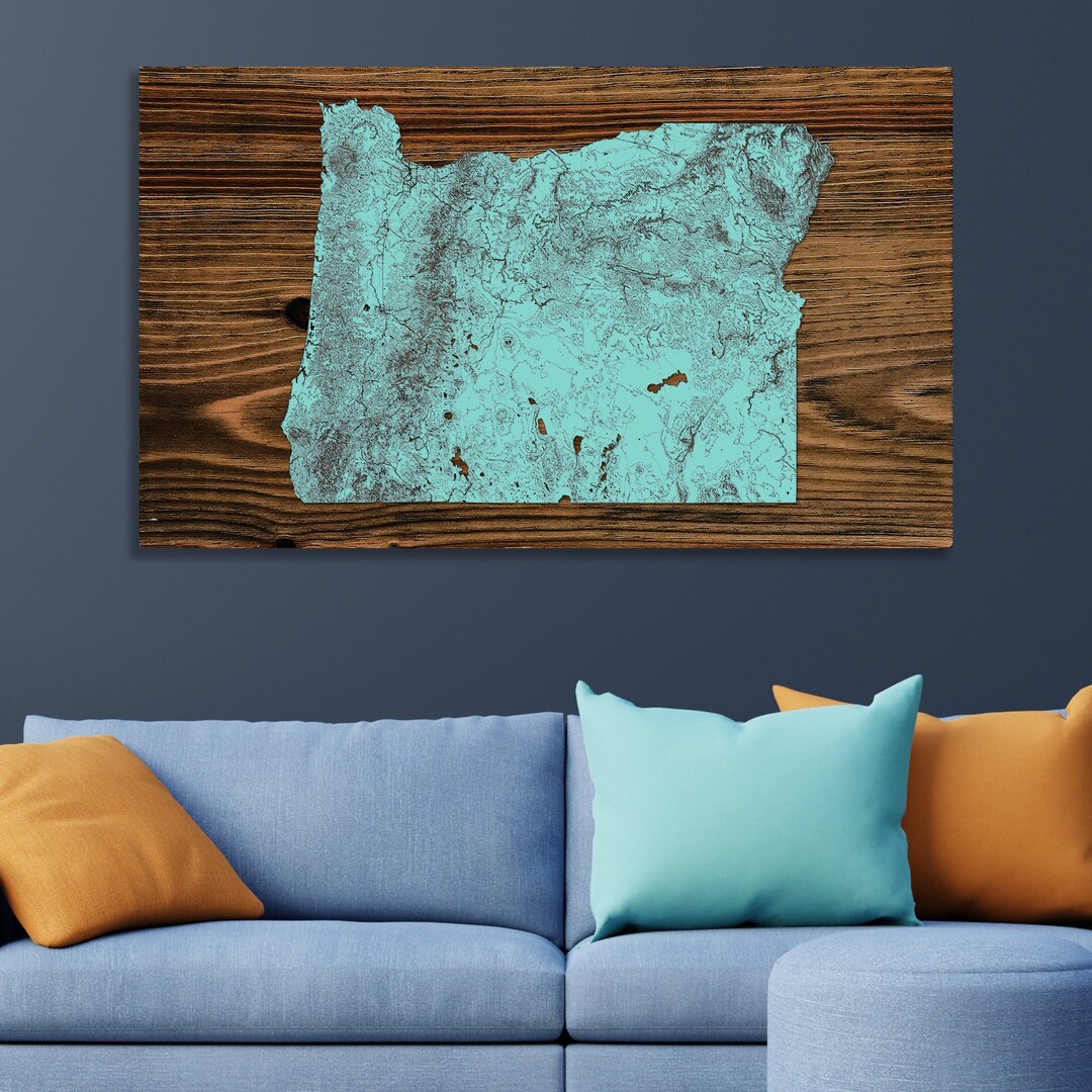 Oregon: Isolated Map- SCH-XL| Wood Wall Decor - Etsy