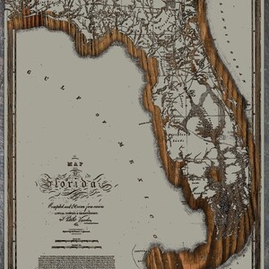 Historic Wood Map of Florida 1823 | Florida Map 1823 Wall Art | Old Map ...