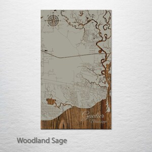 Mississippi: Gautier Street Map| Wood Wall Decor - Etsy