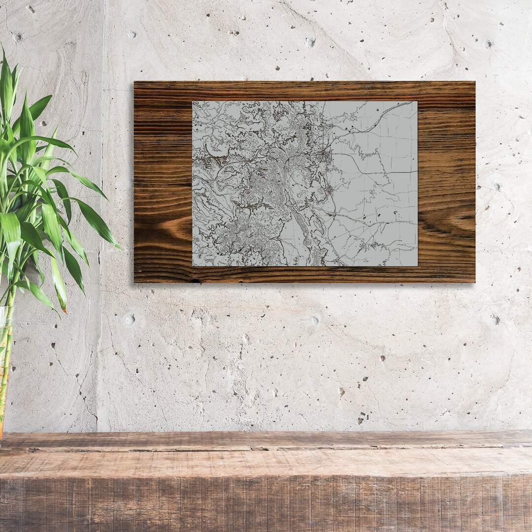 Colorado: State Outline Map- MI-SM; Wood Engraved Maps, Wall Art| Wood ...