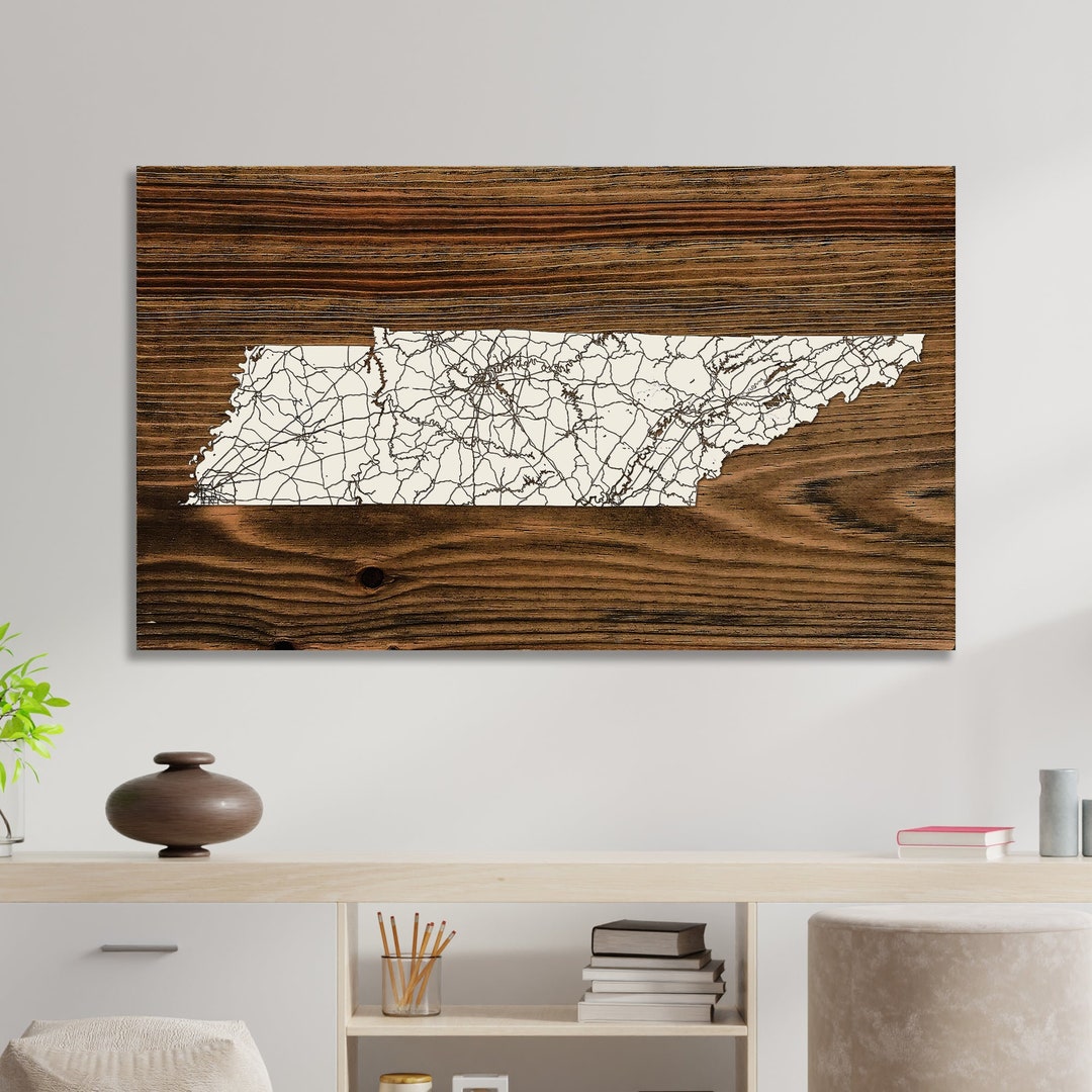 Tennessee: Isolated Map| Wood Wall Decor - Etsy