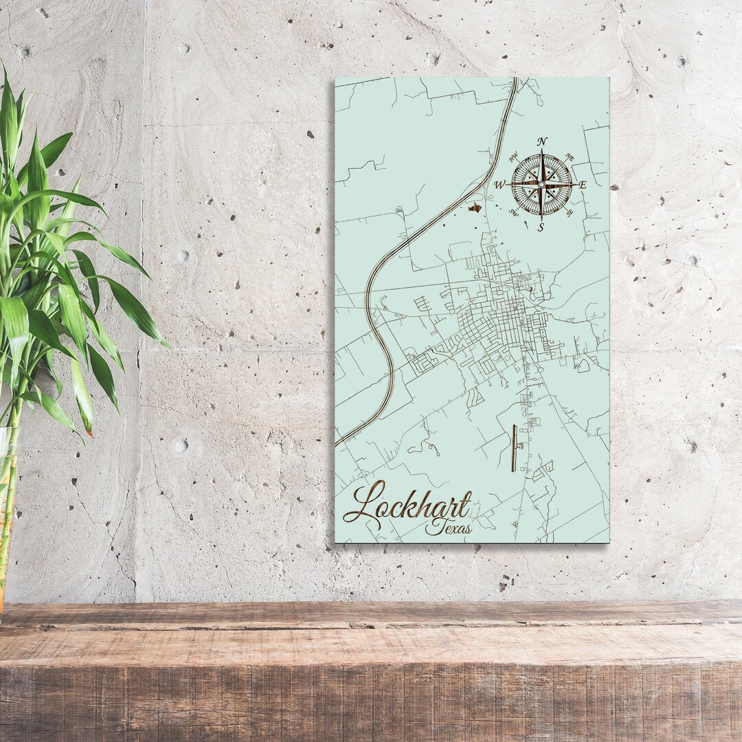 Texas: Lockhart Street Map| Wood Wall Decor - Etsy