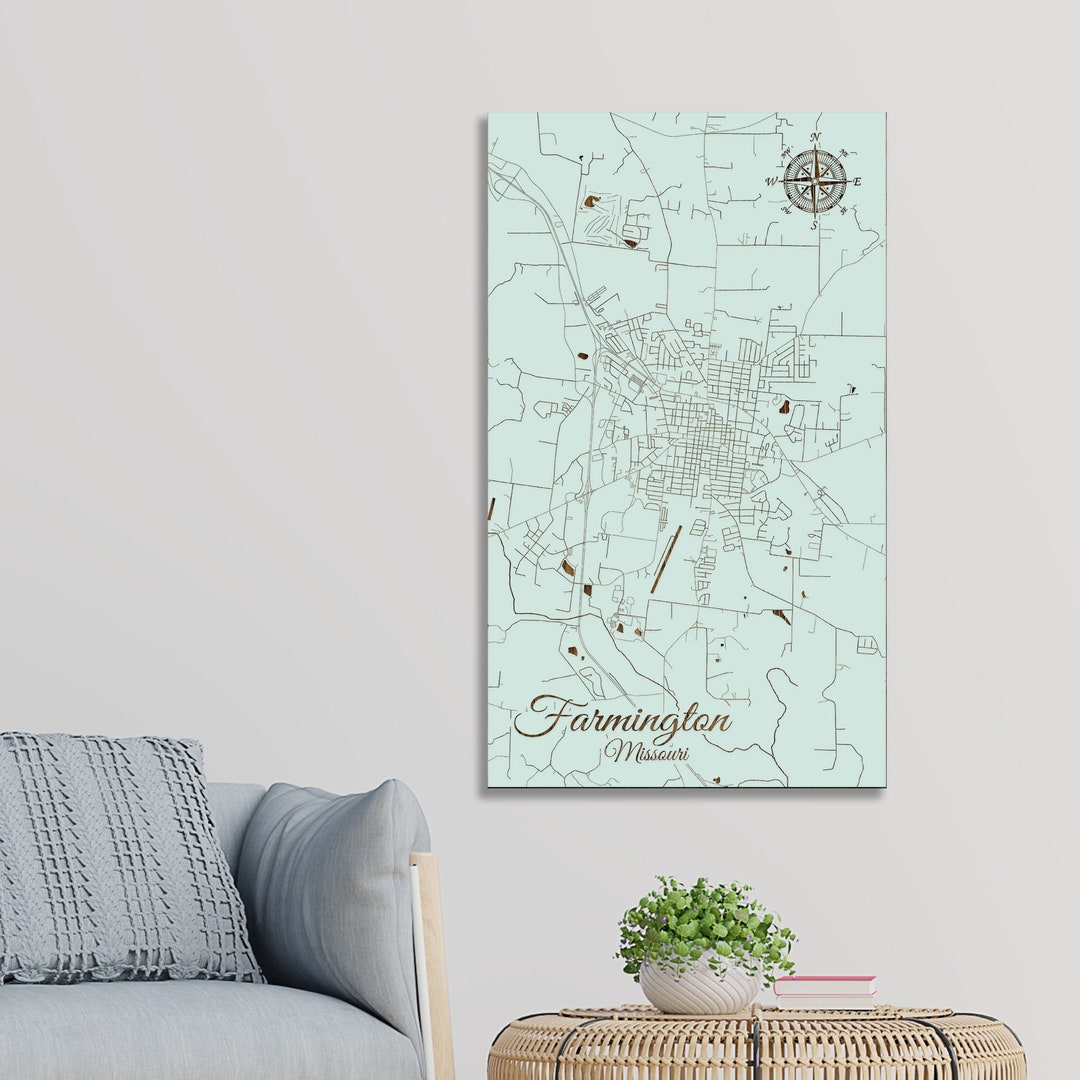 Missouri: Farmington Street Map| Wood Wall Decor - Etsy