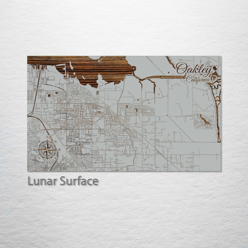 Oakley California Street Map: Wood Engraved Wall Art - Etsy