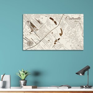 Centreville, Illinois Street Map | Wood Engraved Maps, Wall Art| Wood ...