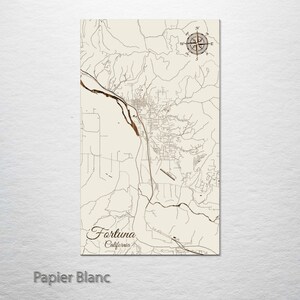 California: Fortuna Street Map; Wood Engraved Maps, Wall Art| Wood Wall ...