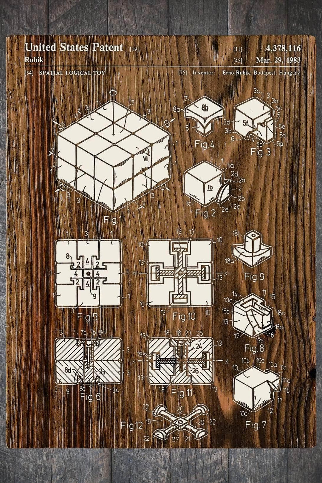 Rubik's Cube Inverted| Wood Wall Decor - Etsy