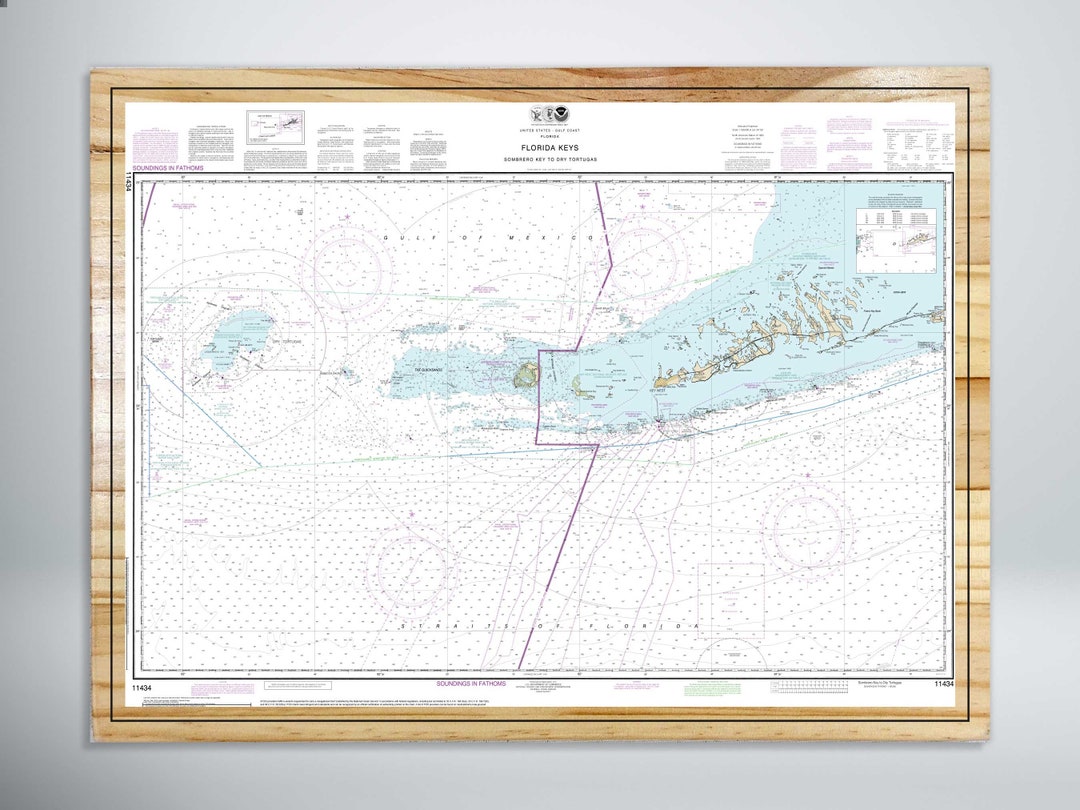 Florida Keys Nautical Chart: Coastal 3D Pine Wood Wall Art - Etsy