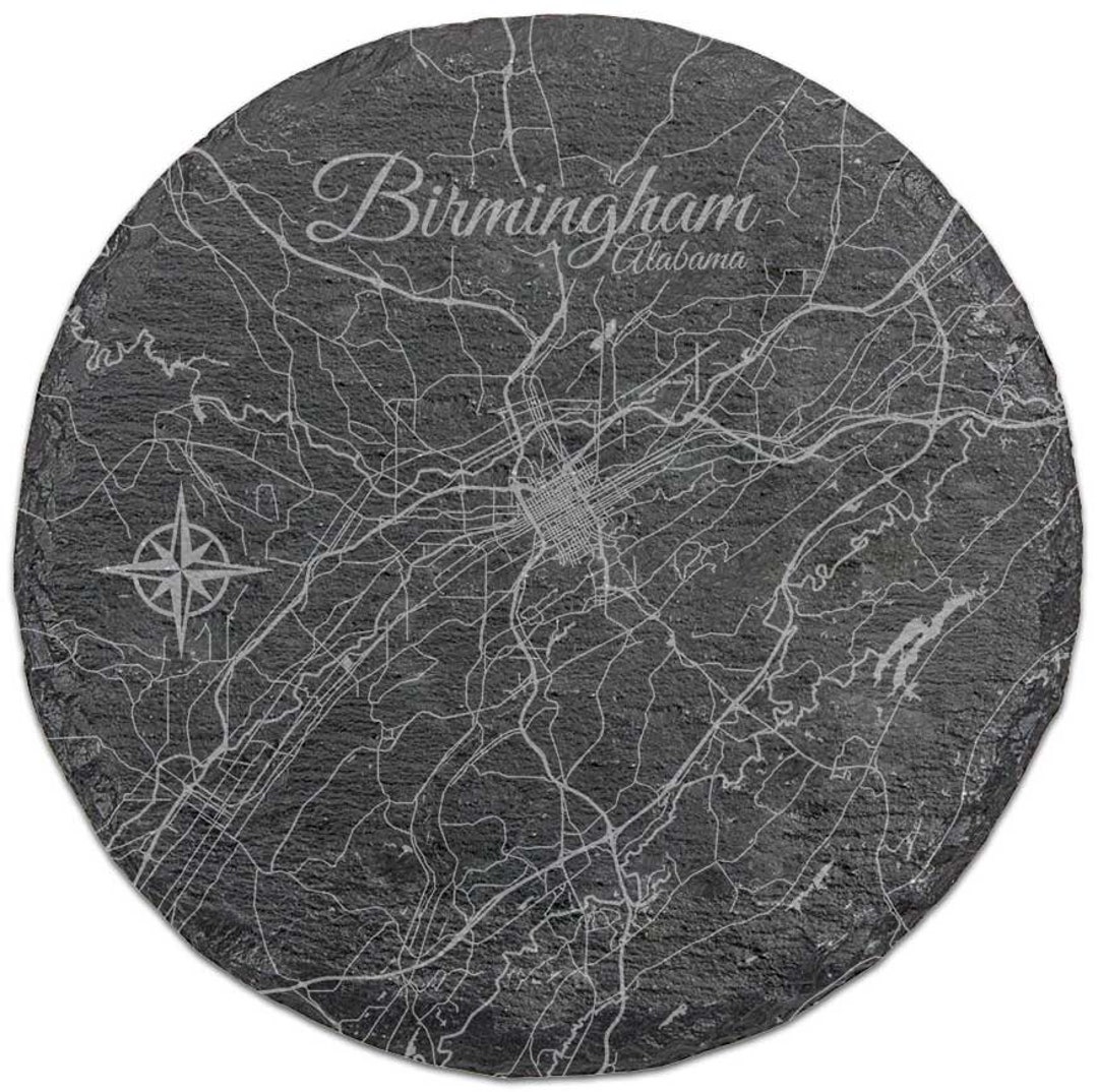 Birmingham, Alabama Round Slate Coaster | Coaster Set | Drink Coaster ...