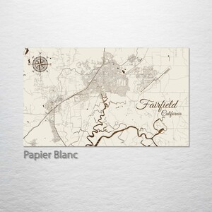 Fairfield, California Street Map | Wood Wall Art | Wood Wall Map | Wood ...