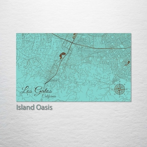 Los Gatos, California Street Map | Wood Engraved Maps | Wall Art| Wood ...