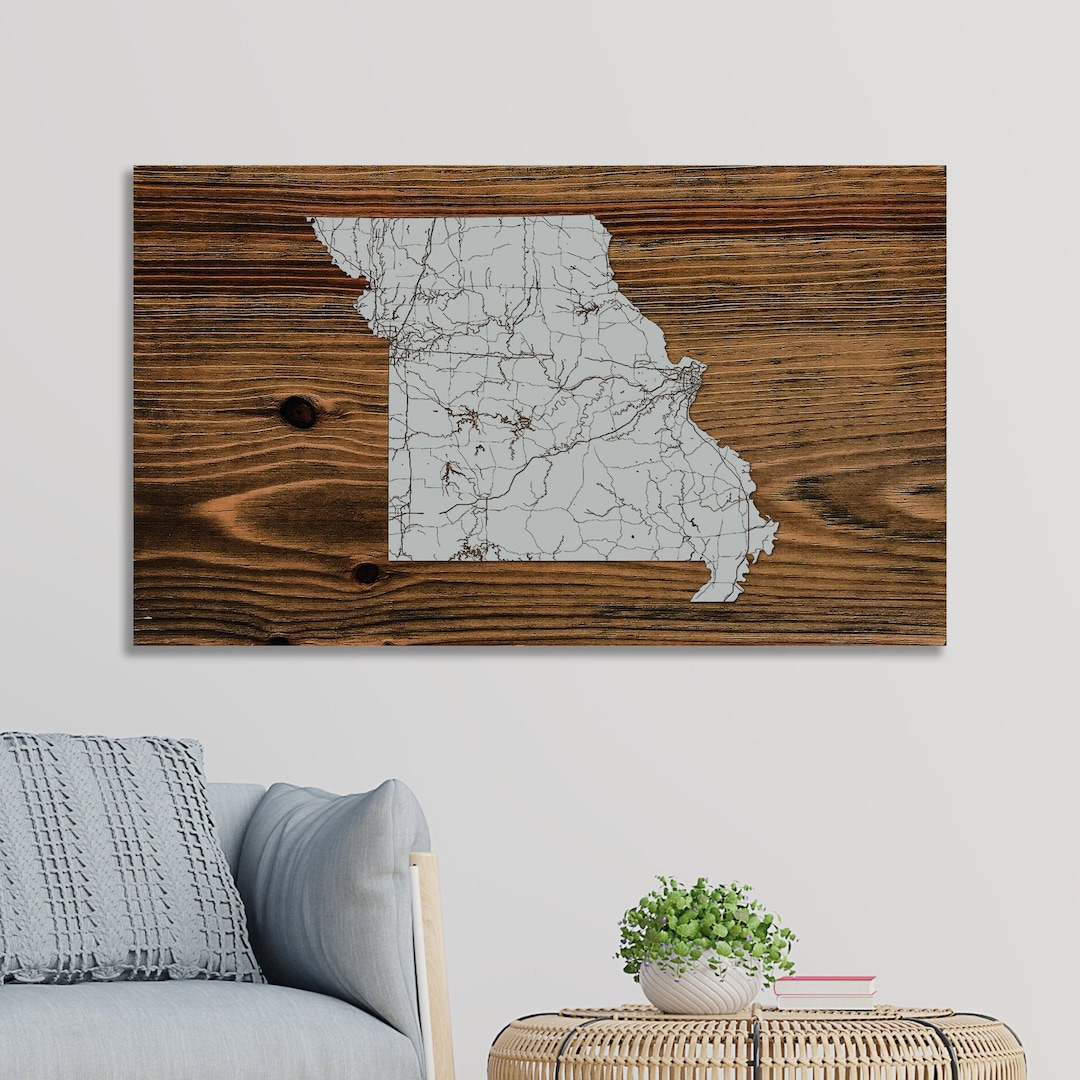 Missouri, Isolated Map | Wood Wall Art | Wood Wall Map | Isolated Wood ...
