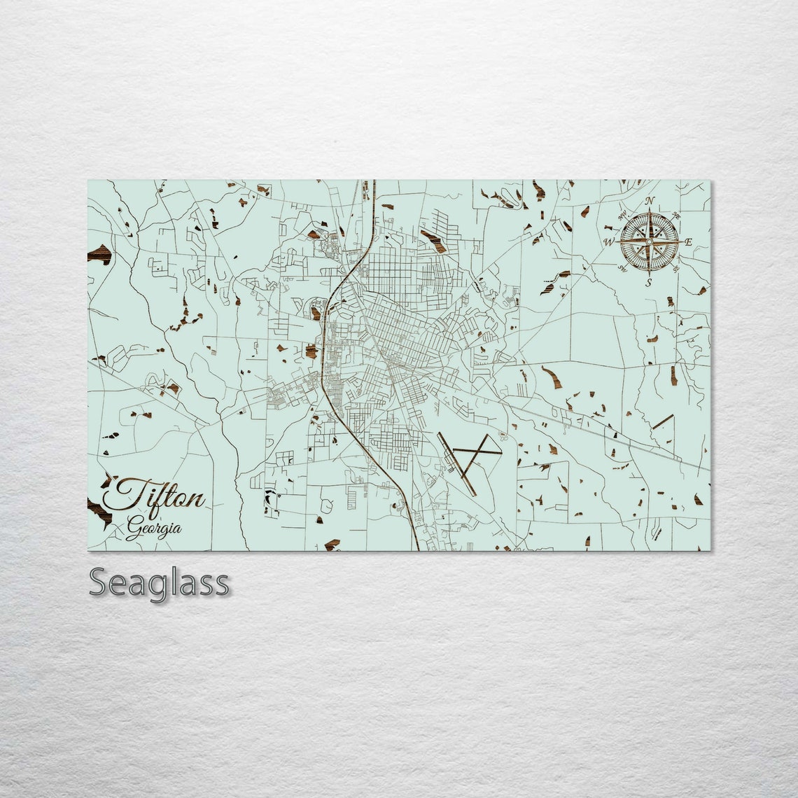 Tifton Georgia Street Map: Wood Engraved Wall Art - Etsy