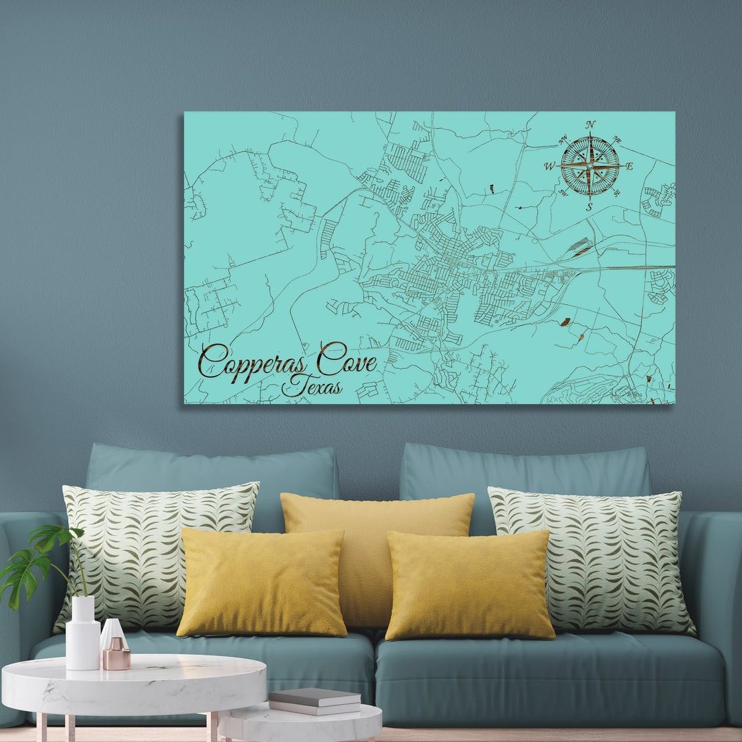 Texas: Copperas Cove Street Map| Wood Wall Decor - Etsy