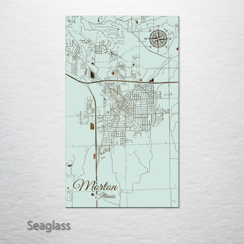 Morton Illinois Street Map: Wood Engraved Wall Art - Etsy
