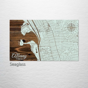 Albany, California Street Map | Wood Wall Art | Wood Wall Map | Wood ...