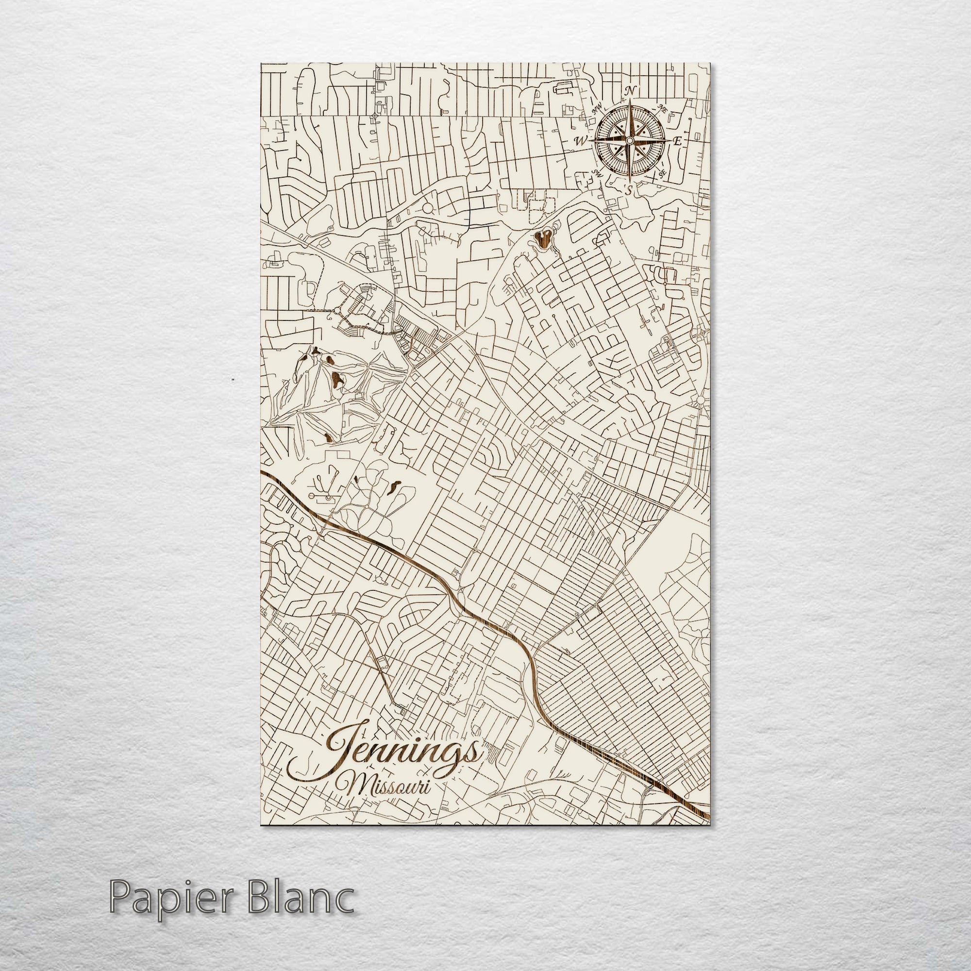 Missouri: Jennings Street Map| Wood Wall Decor - Etsy