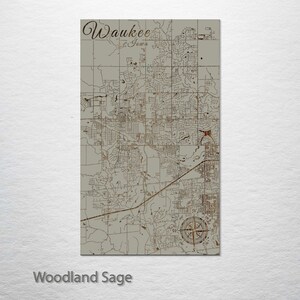 Waukee, Iowa Wood Engraved Street Map Art - Etsy