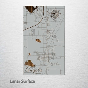 Angola, Indiana Street Map | Wood Engraved Map | Wall Art| Wood Wall ...