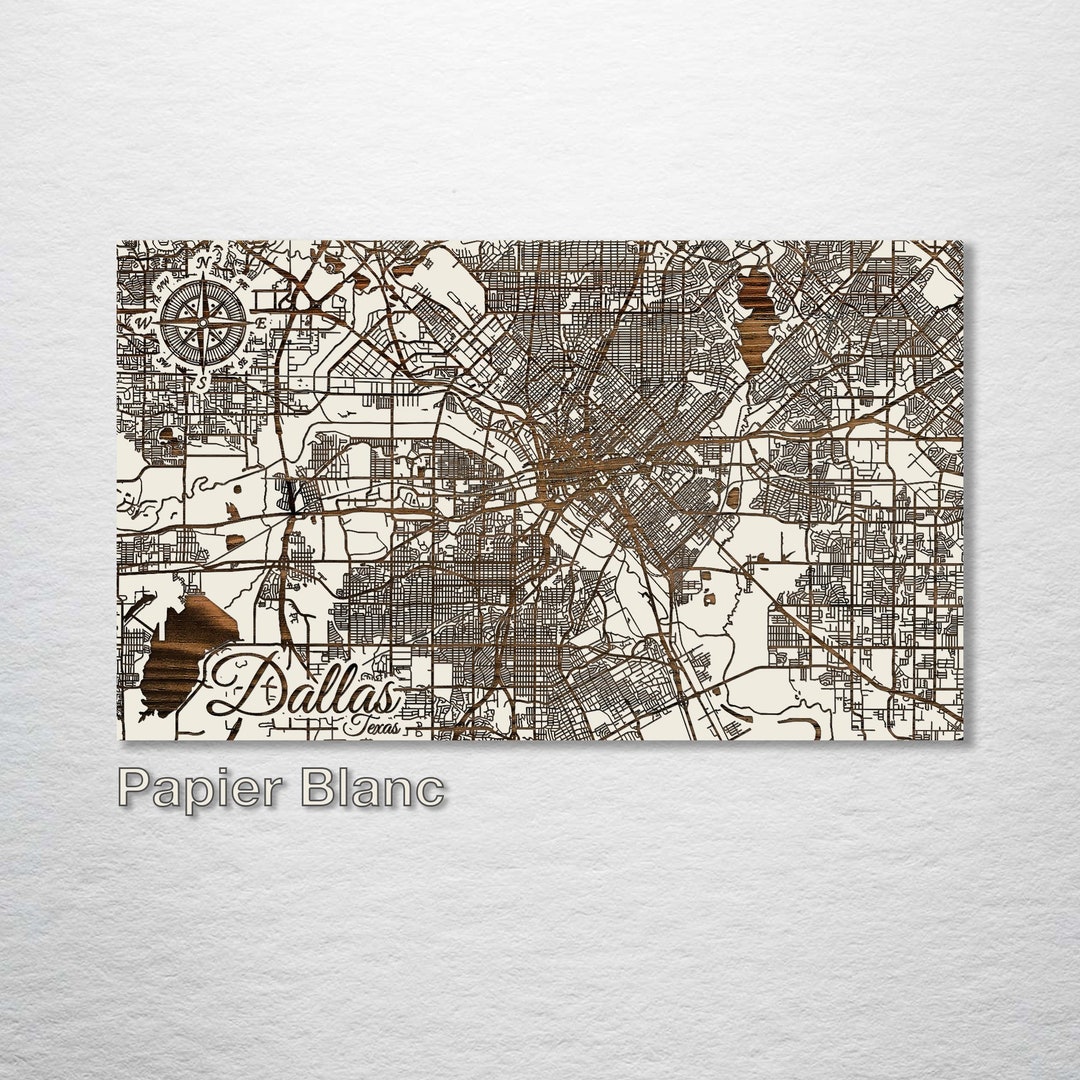 Dallas, Texas Street Map | Wood Wall Art | Wood Wall Map | Wood ...