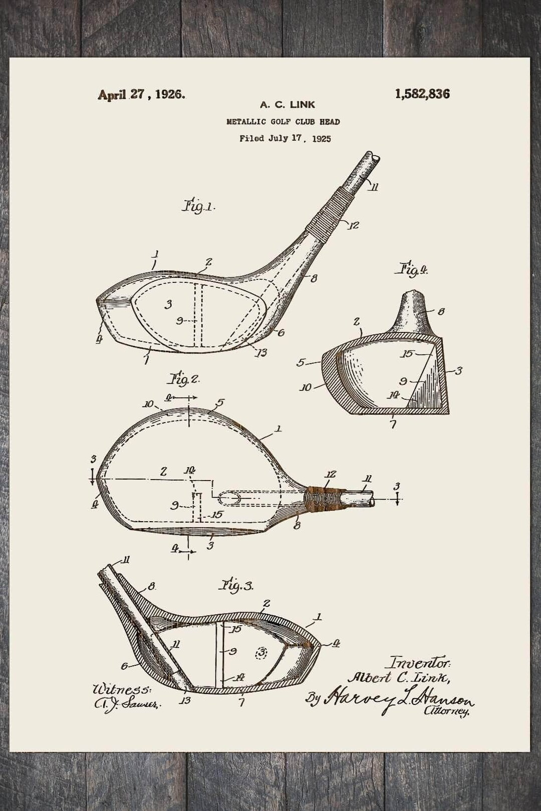 1926 Golf Driver| Wood Wall Decor - Etsy