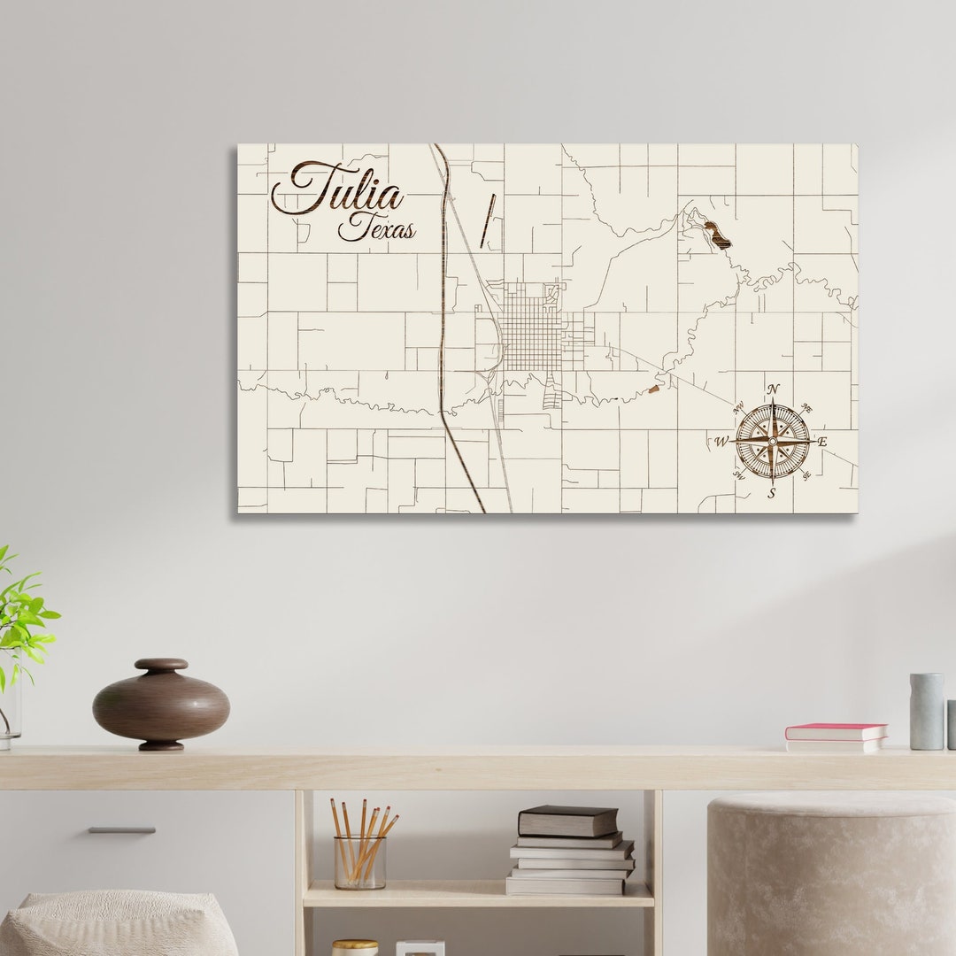 Texas: Tulia Street Map| Wood Wall Decor - Etsy