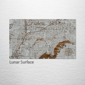 Fishers, Indiana Street Map | Wood Engraved Map | Wall Art| Wood Wall ...