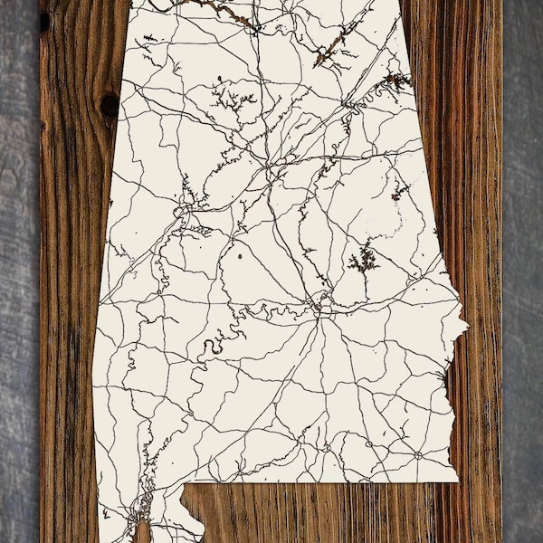 Alabama State Map - Etsy