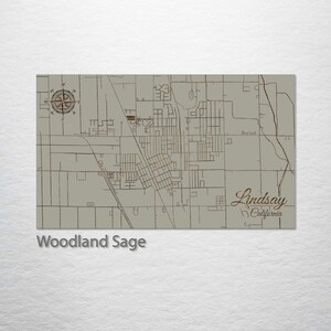 Lindsay, California Street Map |wood Engraved Maps | Wall Art| Wood ...