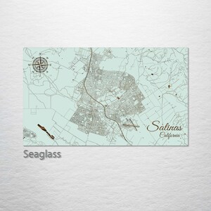 Salinas, California Street Map | Wood Wall Art | Wood Wall Map | Wood ...
