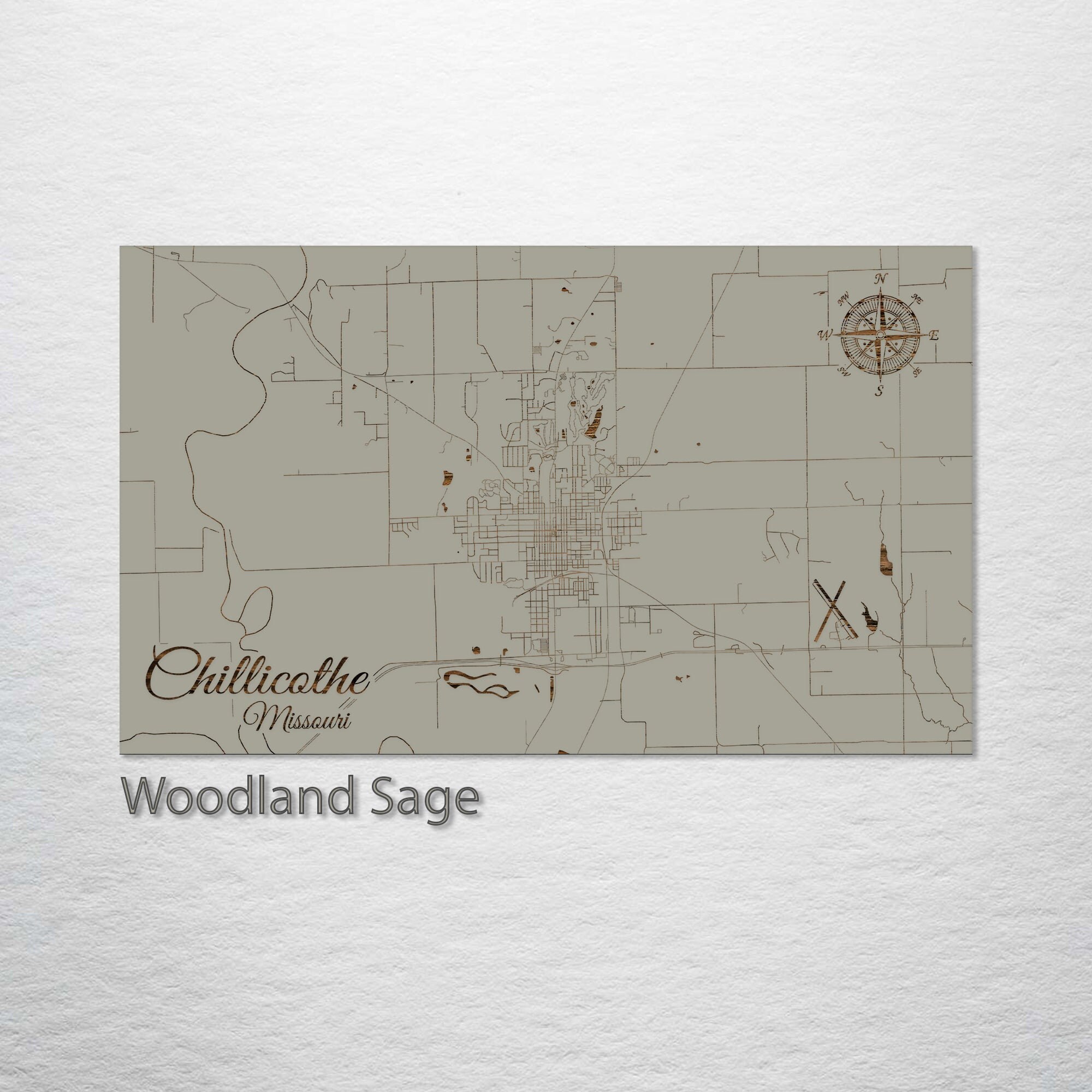 Chillicothe, Missouri Wood Engraved Street Map Art - Etsy