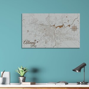 Albany, Georgia Street Map | Wood Engraved Maps, Wall Art| Wood Wall ...