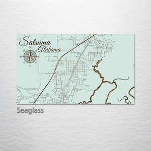 Roanoke, Alabama Wood Engraved Street Map Wall Art - Etsy