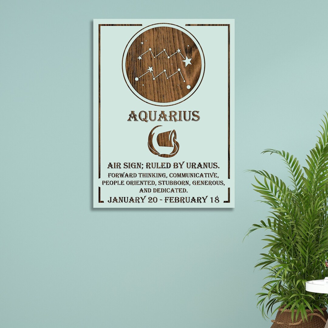Aquarius Zodiac| Wood Wall Decor - Etsy