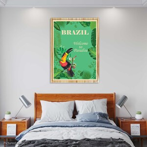 Brazil Travel Poster | 3D Elevated Art Prints on Premium Pine Wood ...