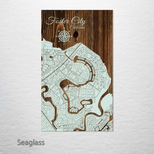 Foster City, California Street Map | Wood Wall Art | Wood Wall Map ...