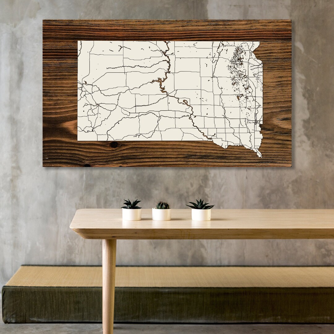 South Dakota: Isolated Map| Wood Wall Decor - Etsy