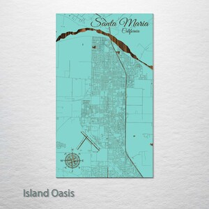 Santa Maria, California Street Map | Wood Wall Art | Wood Wall Map ...