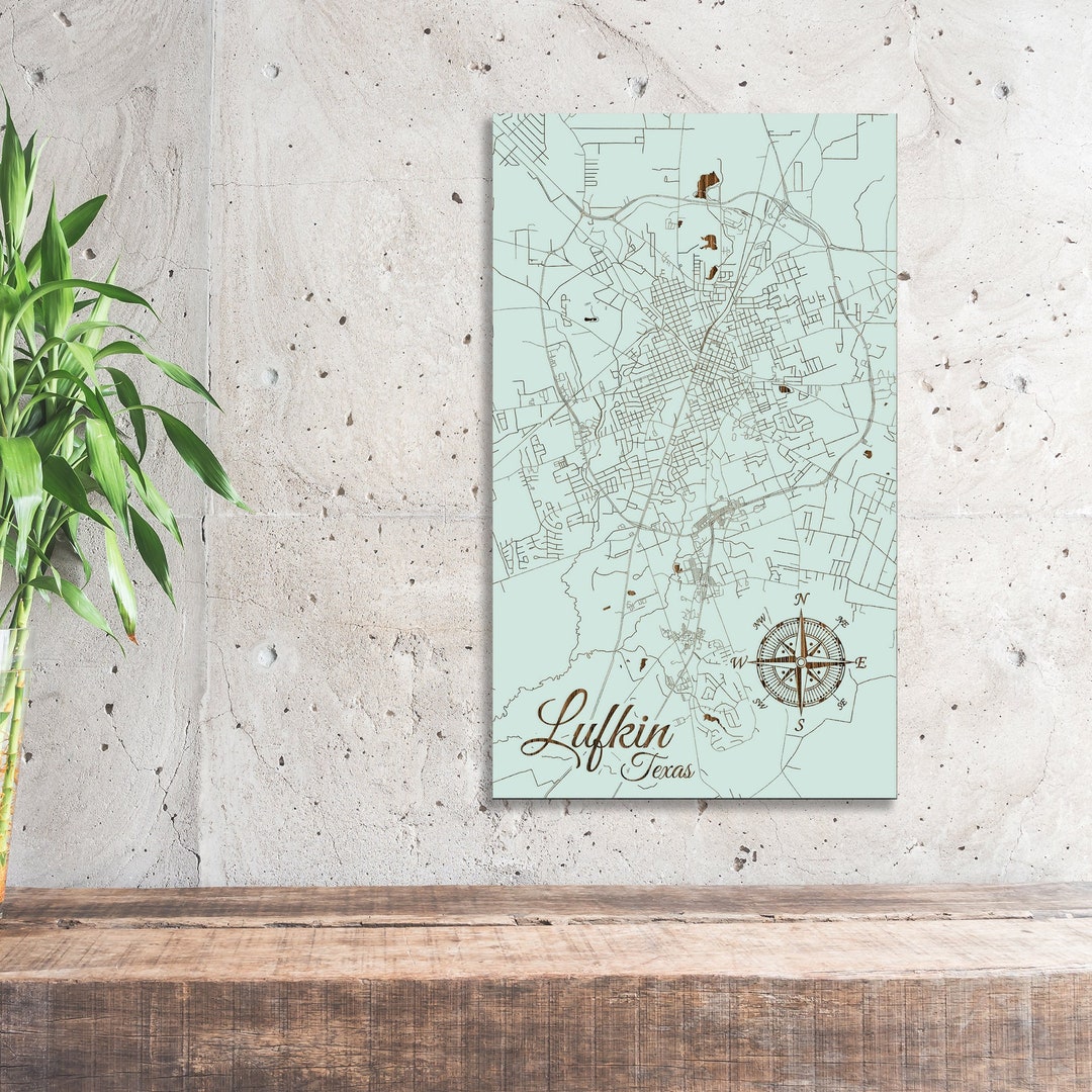 Lufkin, Texas Street Map: Engraved Wood Wall Decor - Etsy