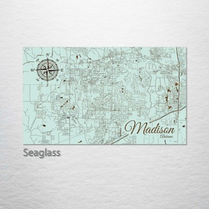 Madison, Alabama Wood Engraved Street Map: Modern Wall Art - Etsy