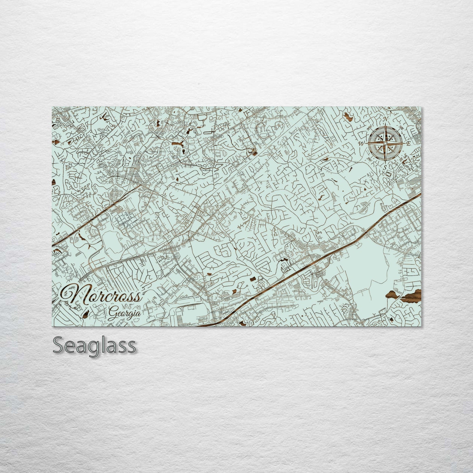 Norcross Georgia Street Map: Wood Engraved Wall Art - Etsy