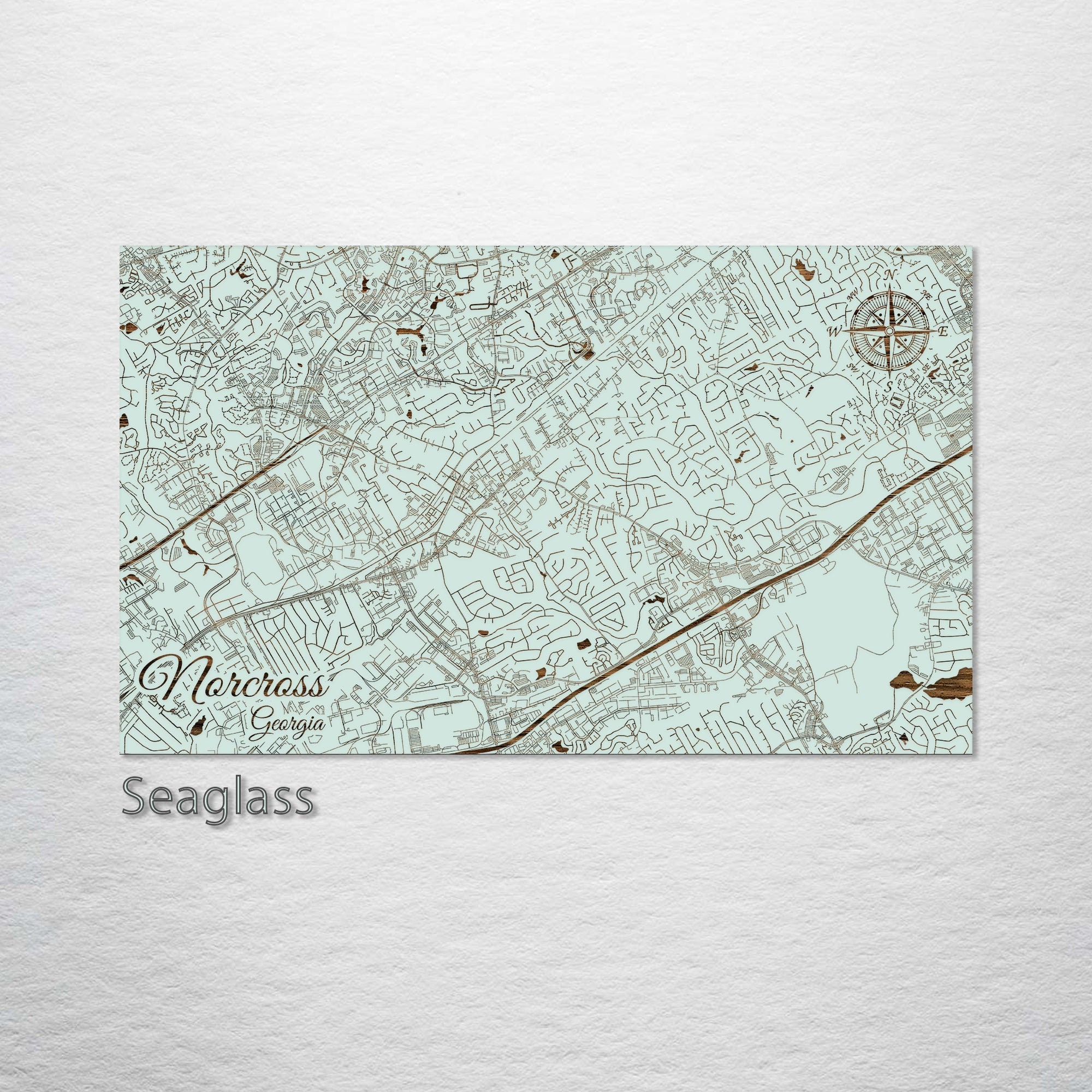 Norcross Georgia Street Map: Wood Engraved Wall Art - Etsy