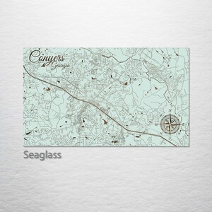 Conyers, Georgia Street Map: Wood Engraved Wall Art - Etsy