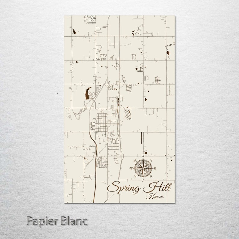 Kansas: Spring Hill Street Map| Wood Wall Decor - Etsy