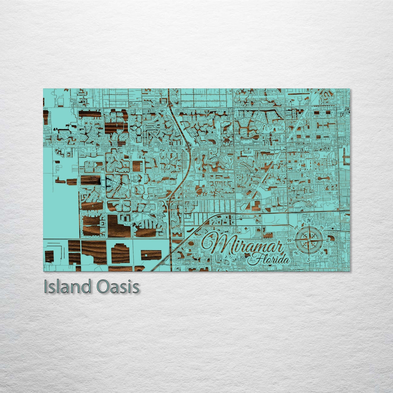 Miramar, Florida Wood Engraved Street Map Art - Etsy