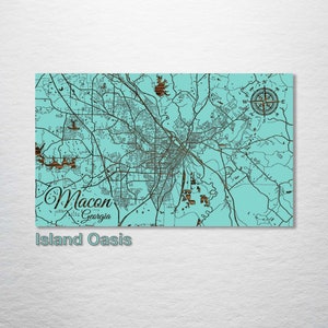 Macon, Georgia Street Map | Wood Engraved Maps, Wall Art| Wood Wall ...