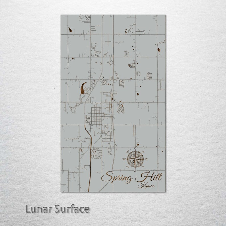 Kansas: Spring Hill Street Map| Wood Wall Decor - Etsy