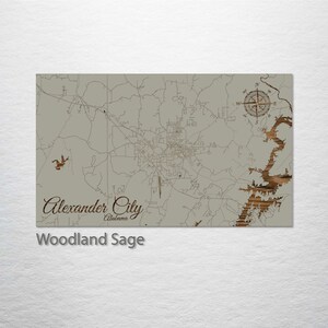 Alexander City, Alabama Street Map | Wall Art| Wood Wall Decor | Home ...